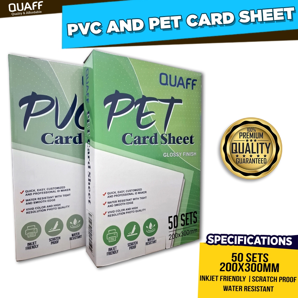 QUAFF PVC/PET Card Sheets 200 x 300mm - 50sets per pack | Shopee ...
