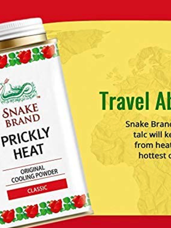 Snake Brand Prickly Heat Cooling Powder Anti-Chafing, Heat Rash Relief ...