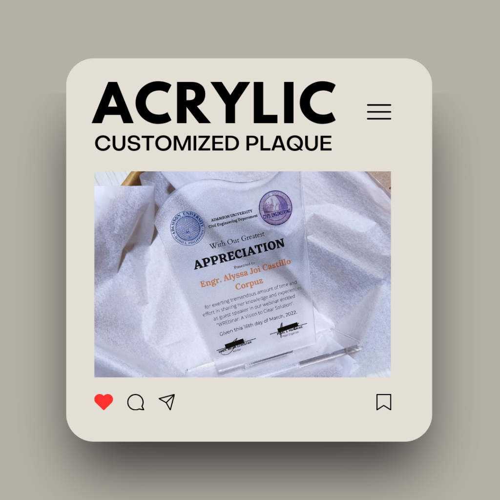 Acrylic Customized Plaque | Shopee Philippines
