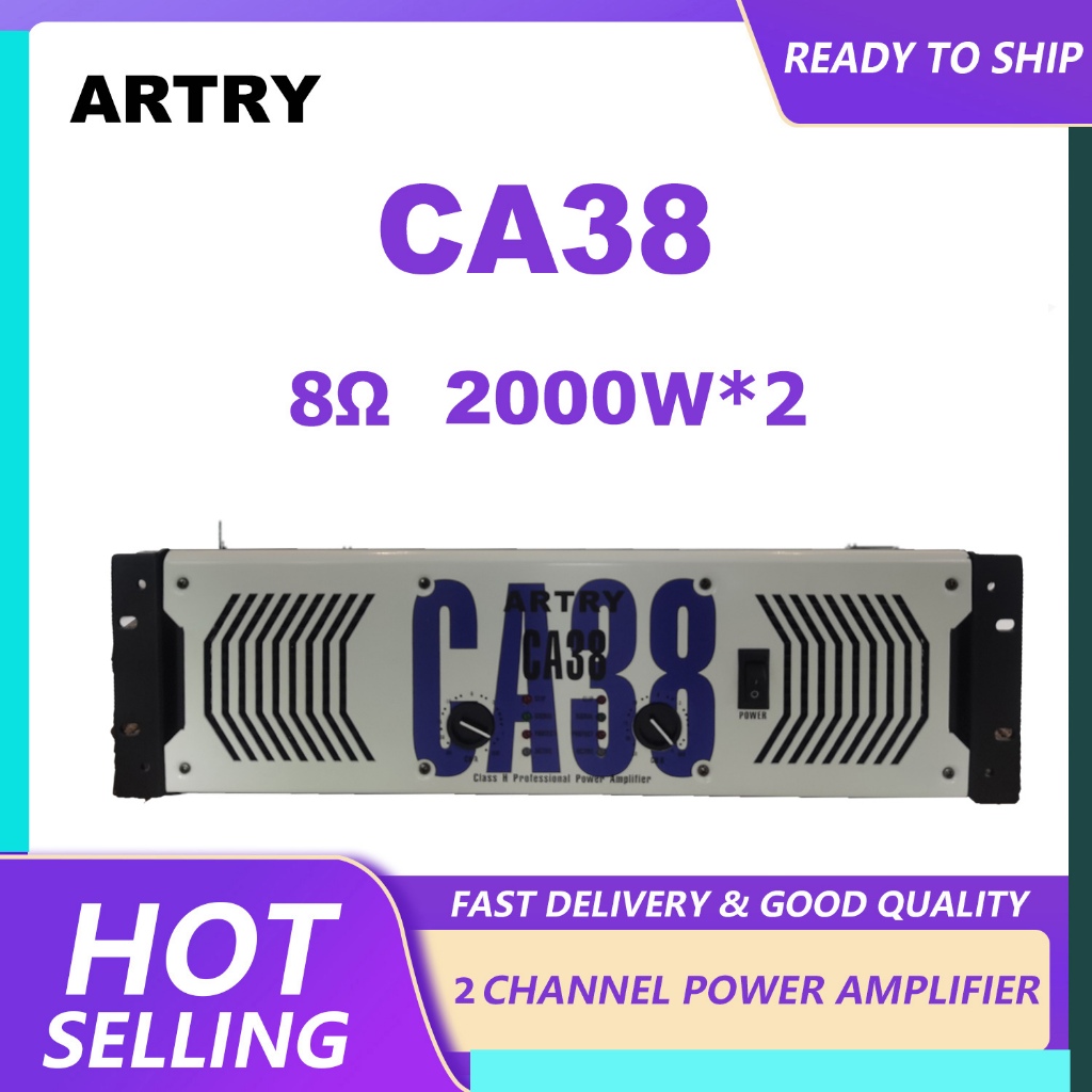 ARTRY CA38 Professional amplifier, two channels, 2000W high-power 8 ohms, audio amplifier ...