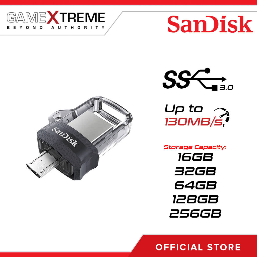 SanDisk Ultra SDDD3 16GB/32GB/64GB OTG/USB Dual Flash Drive M3.0 ...