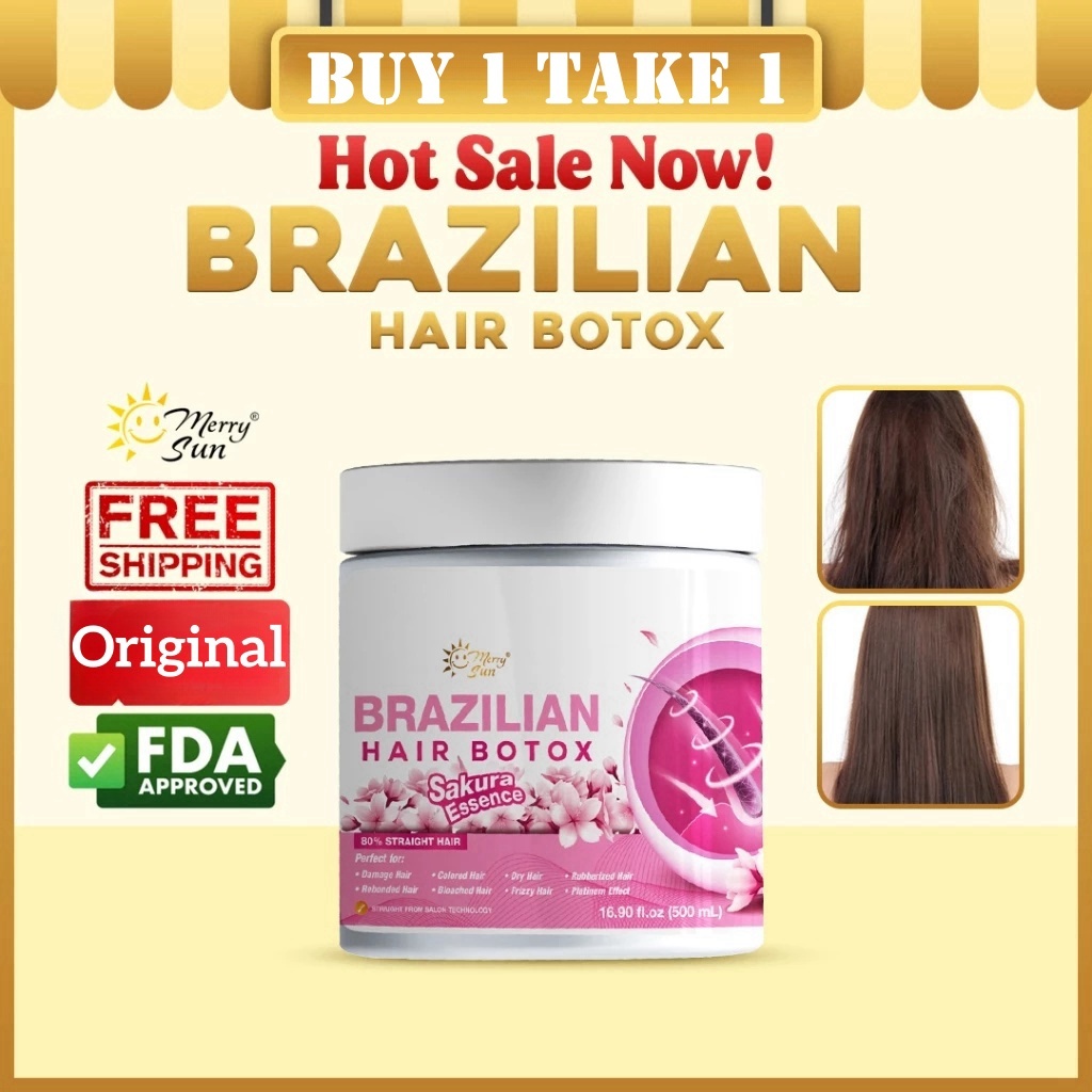 (Buy 1 Take 1) Merry Sun Brazilian Hair Botox Treatment Sakura Essence ...