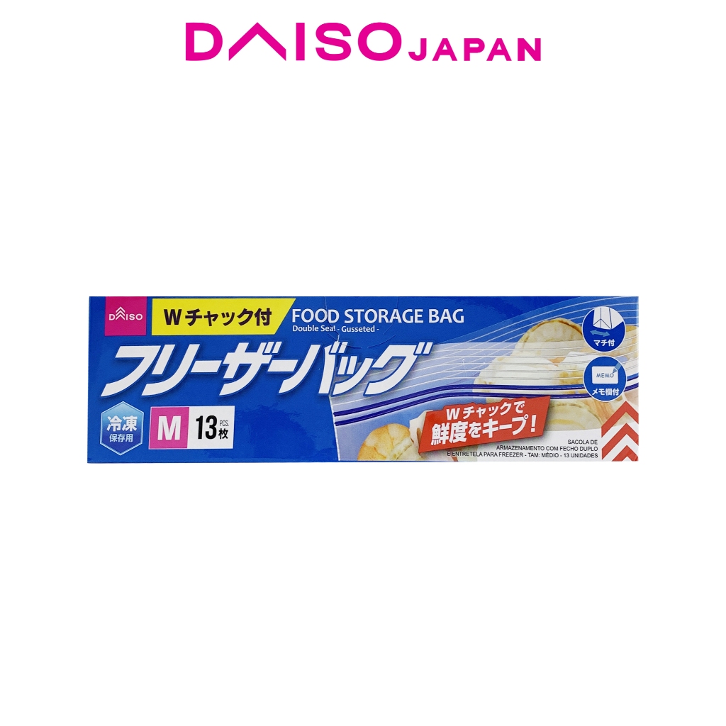 Daiso Medium Double Seal Gusseted Freezer Bags (13 pieces) | Shopee ...
