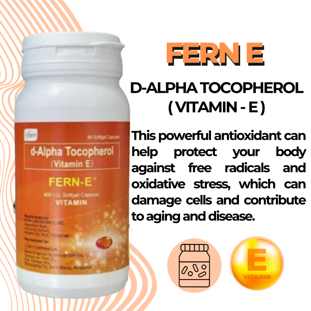 Original Fern-E 60 Softgel Capsules Vitamin 400 I.U. d-Alpha Tocophero | Shopee Philippines