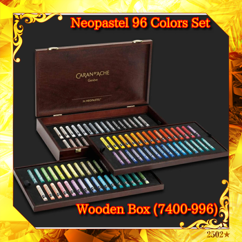 [Caran d'Ache] Neopastel 96 Colors Set Wooden Box [7400-996] | Shopee ...
