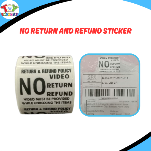 NO VIDEO NO RETURN NO REFUND Thermal Packaging Sticker Label (50 , 100 ...