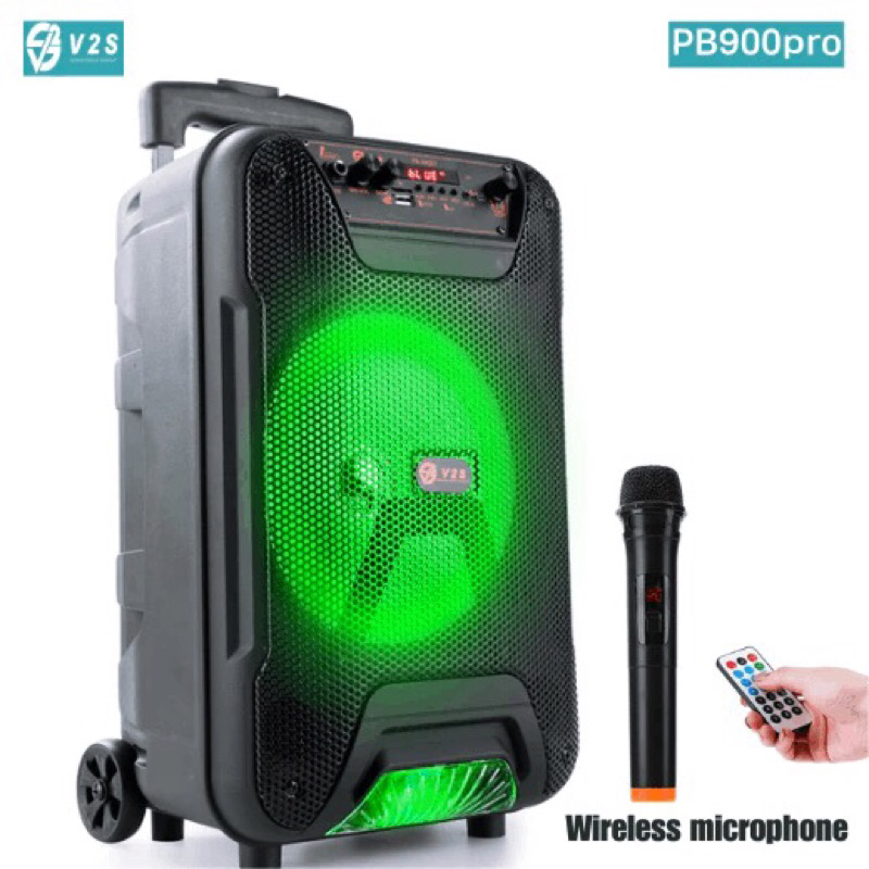 V2S PB900pro TWS portable Wireless Bluetooth super bass trolley speaker ...