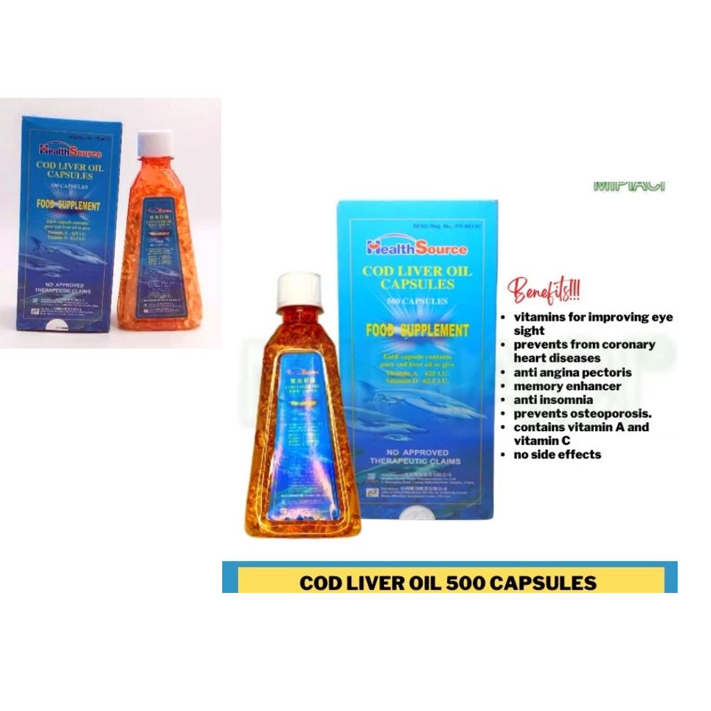 Cod liver oil 500 capsules (2box) | Shopee Philippines