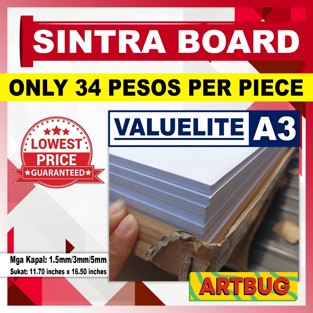 (10 PCS) Sintra Board Valuelite | Size: A3 | Thick: 1.5mm, 3mm, 5mm | Color: White | Shopee ...