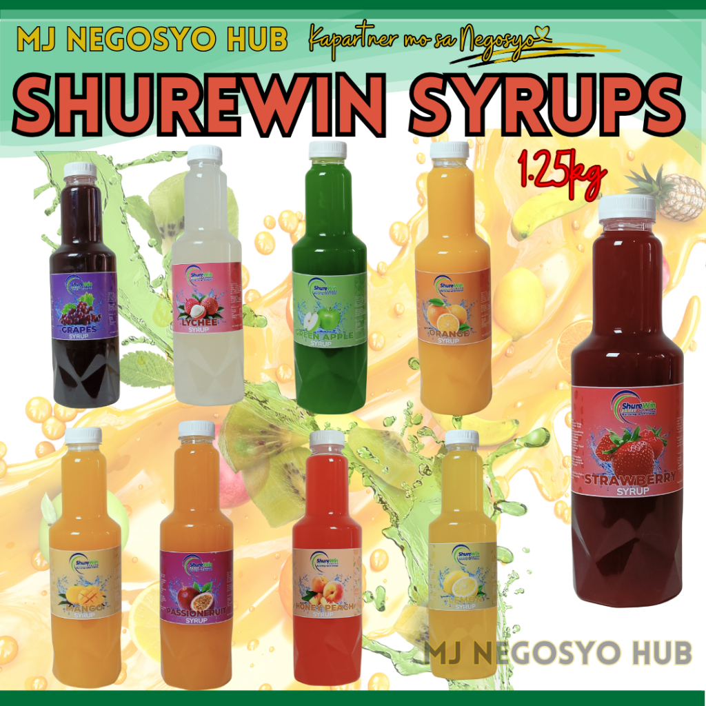 ShureWin Syrup 1.25kg Perfect for Fruit Tea and Beverages Grapes Lychee ...