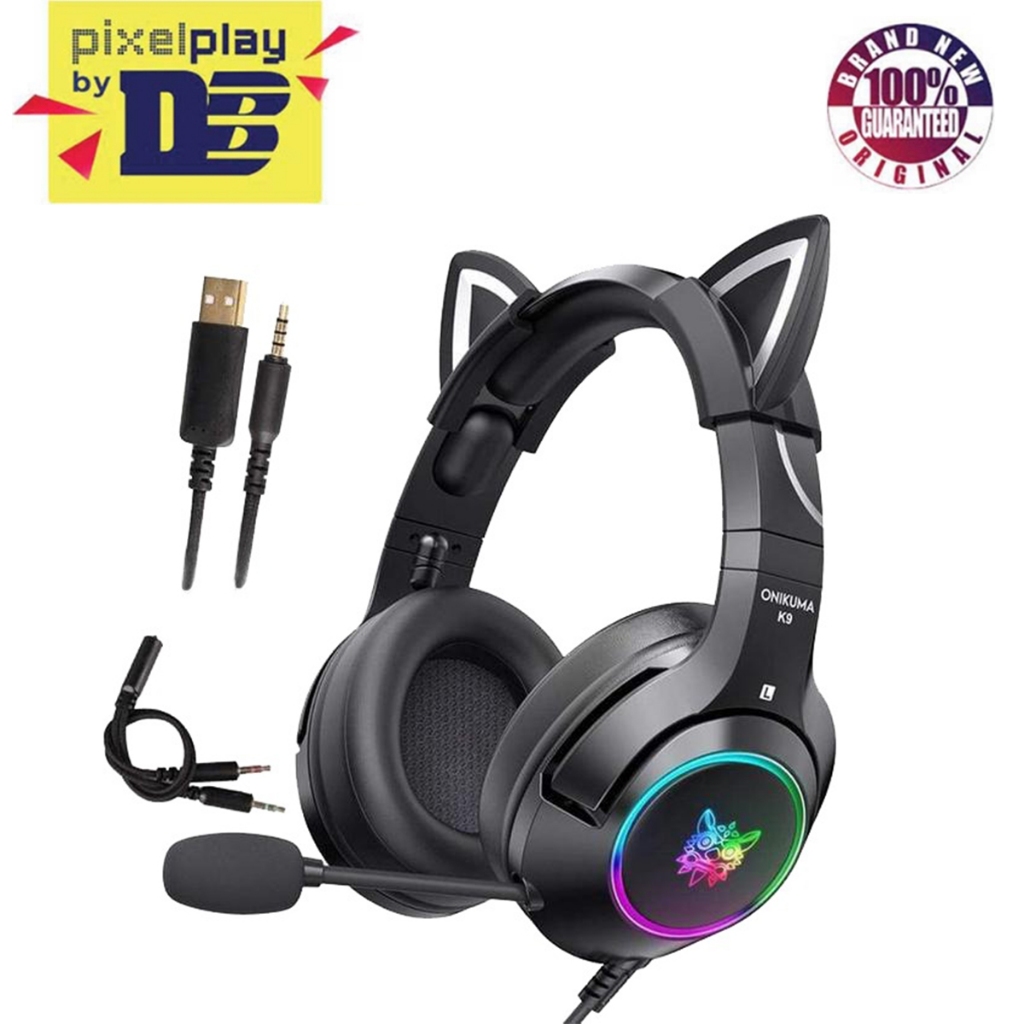 Onikuma K9 Cat Ears RGB Noise Cancelling Gaming Headset With Microphone ...