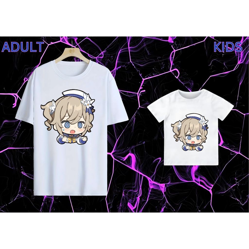 Genshin Impact Barbara Official In Game Chat Sticker T-shirt Print ...