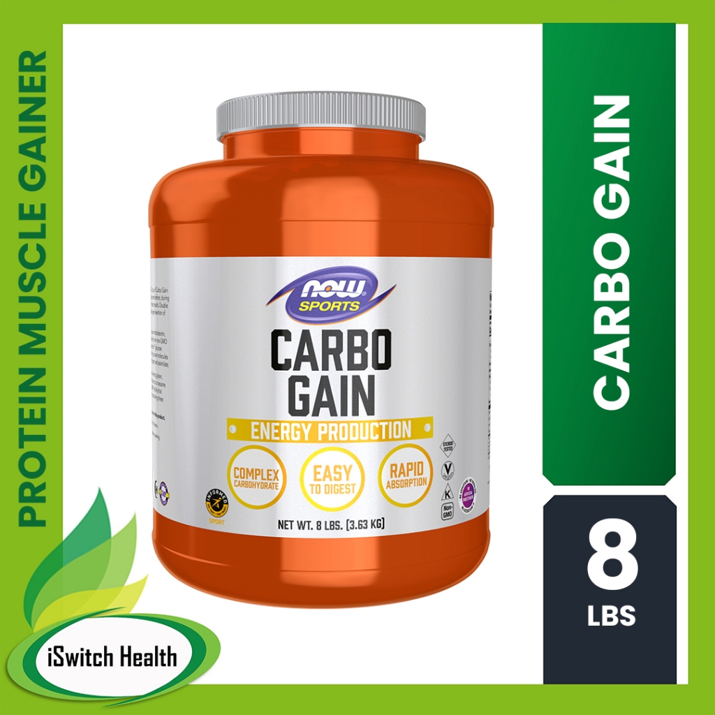 NOW SPORTS CARBO GAIN ENERGY PRODUCTION 8 LBS ( 3.63 KG ) | Shopee ...