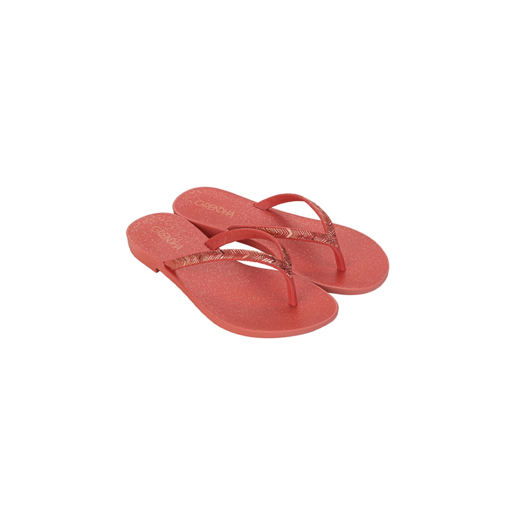 Grendha Amor Em Flor Rast Glitter Red Comfortable Slippers for Ladies ...