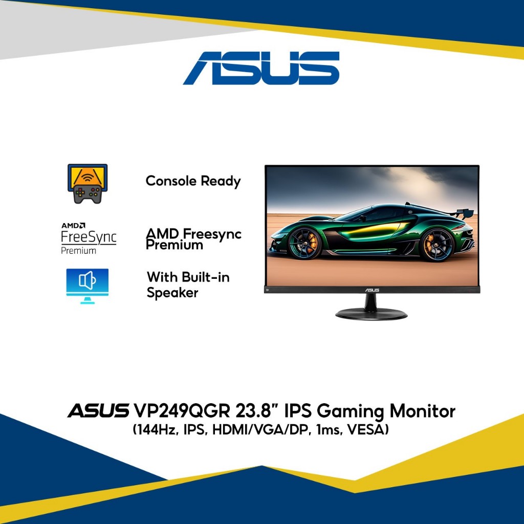 ASUS VP249QGR 23.8” IPS Gaming Monitor (144Hz, IPS, HDMI/VGA/DP, 1ms ...