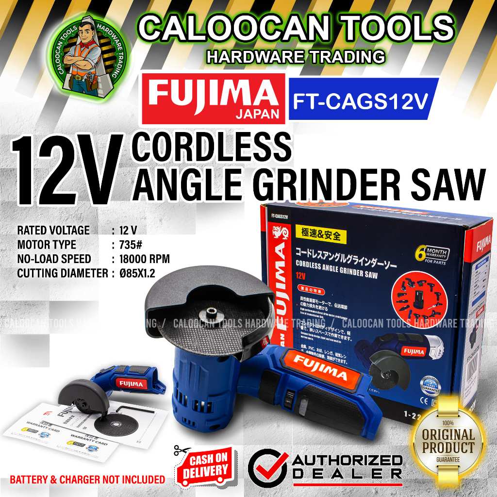 FUJIMA Japan Cordless Angle Grinder Cutter 12V Variable Speed (Bare ...