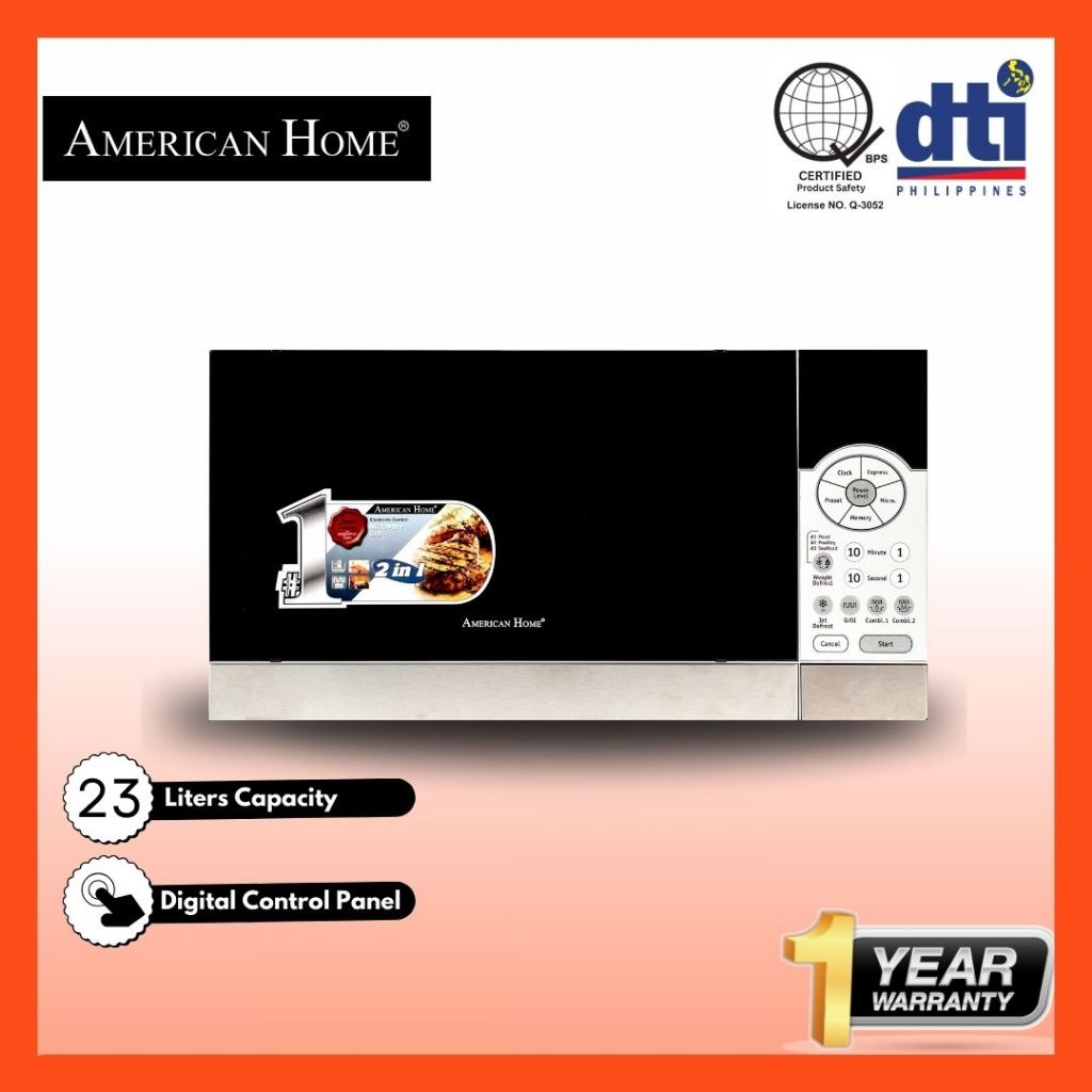 AMERICAN HOME DIGITAL MICROWAVE AMW-GC23LS 23LITERS COLOR SILVER ...