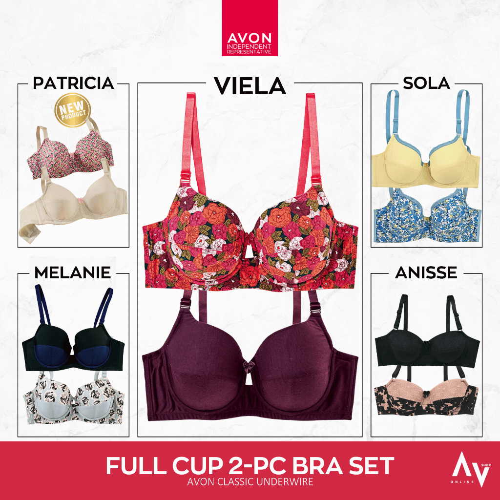 Avon Viela Underwire Full Cup Lace 2Pc Bra Set (Sola, Melanie, Anisse ...