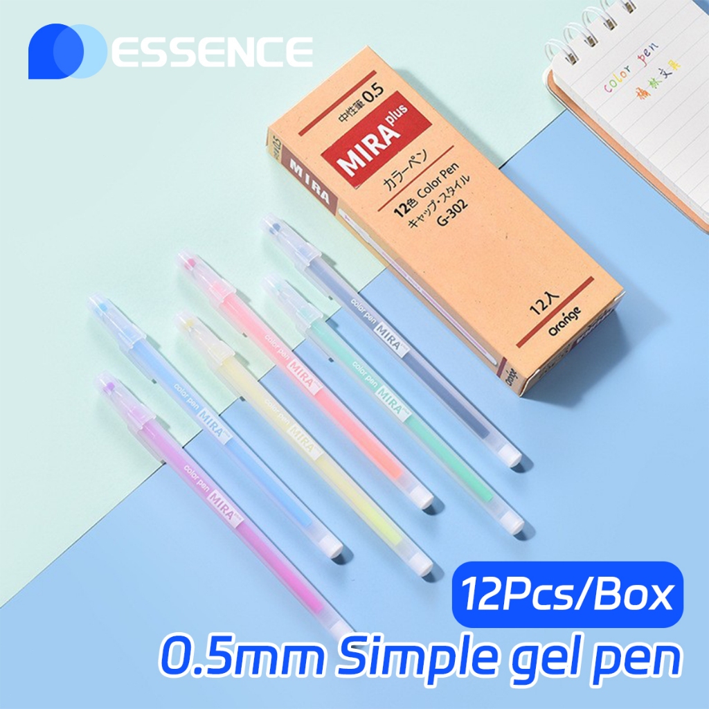 12Pcs Simple matte transparent neutral pen gel pen 0.5mm Korean version ...