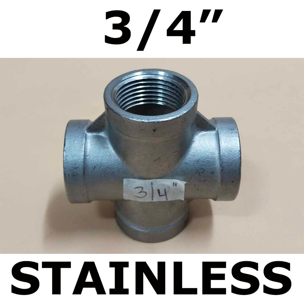 SS CROSS TEE 3/4" SCH40 STAINLESS STEEL =================== STAINLESS ...