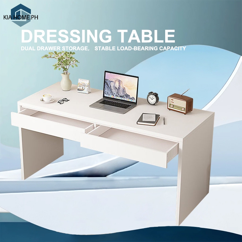 KIA HOME Drawer table with 2 drawers home bedroom study table writing ...