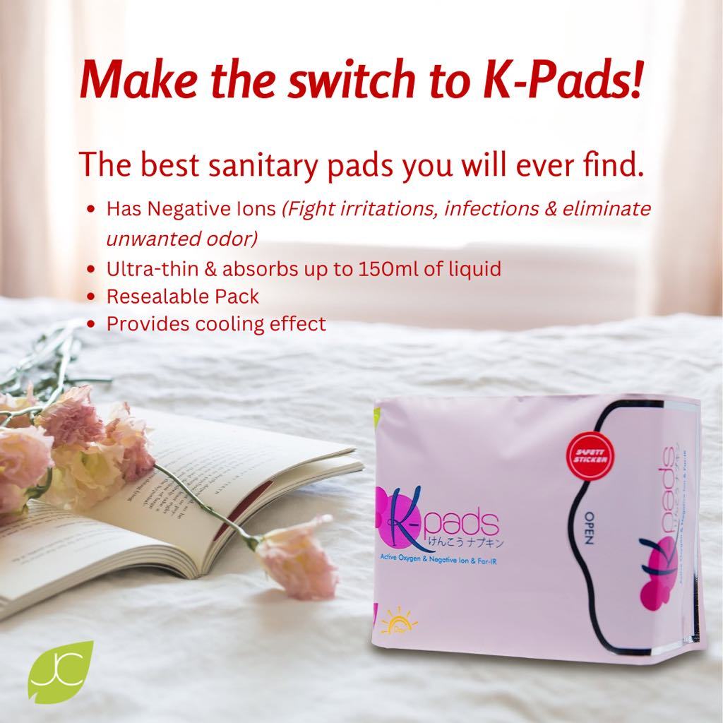 K-Pads Sanitary Napkin 10pcs per pack (anti-dysmenorrhea, active oxygen & negative ion & far IR ...