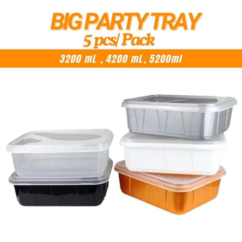Big Party Tray Microwaveable Container (5pcs) | Shopee Philippines