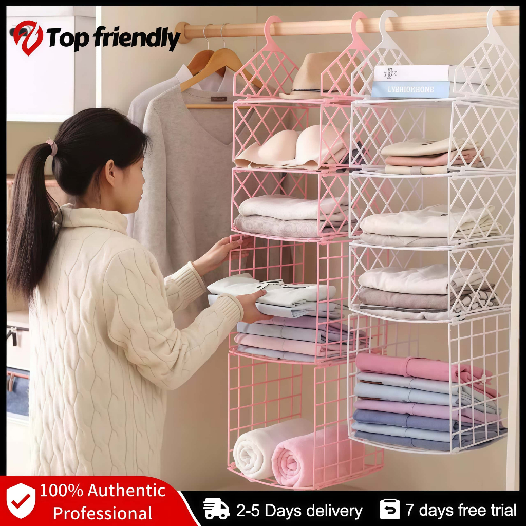 Wardrobe Organizer Hanging Storage Box Clothes Handbag Collapsible ...