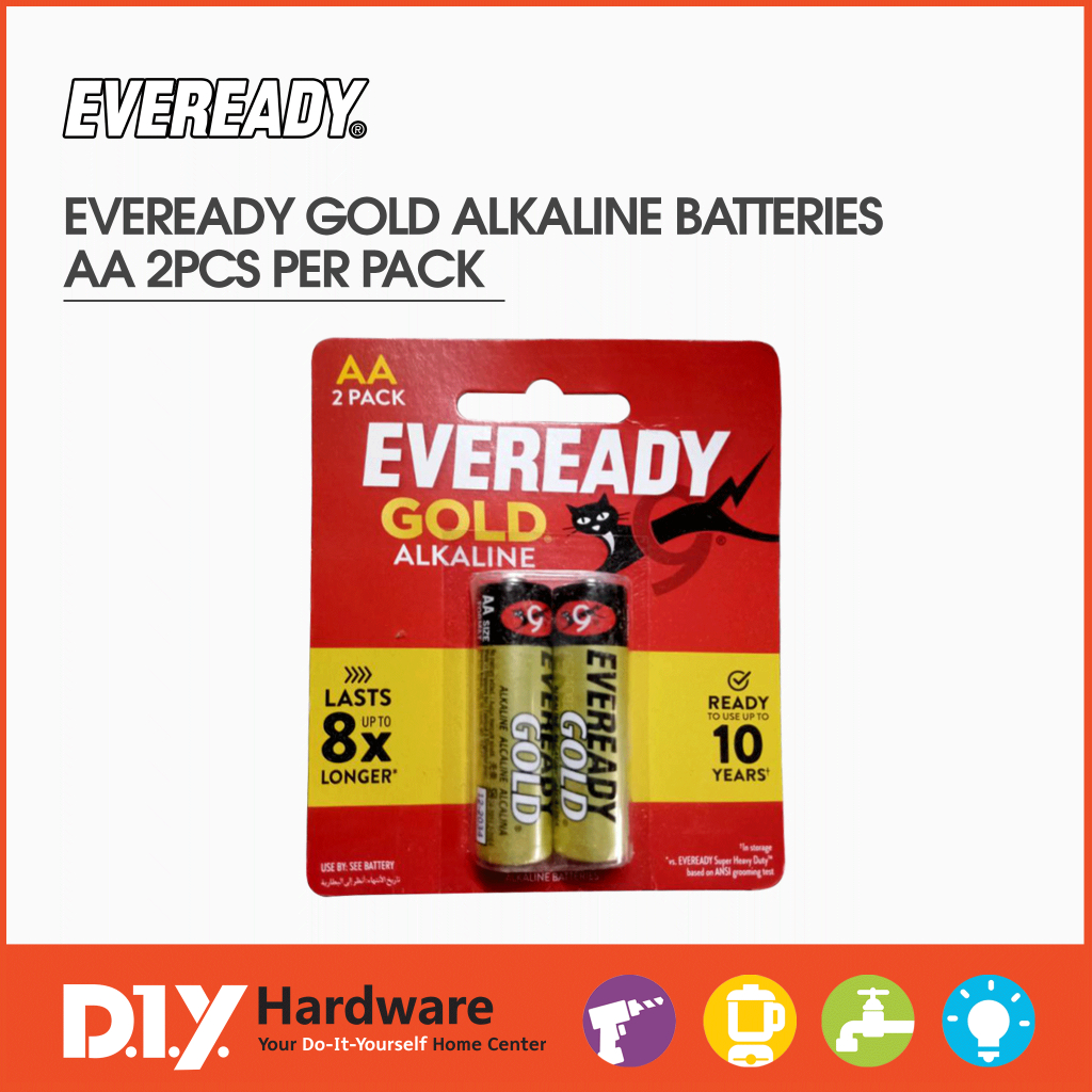 Eveready Gold Alkaline Batteries AA 2pcs per pack | Shopee Philippines