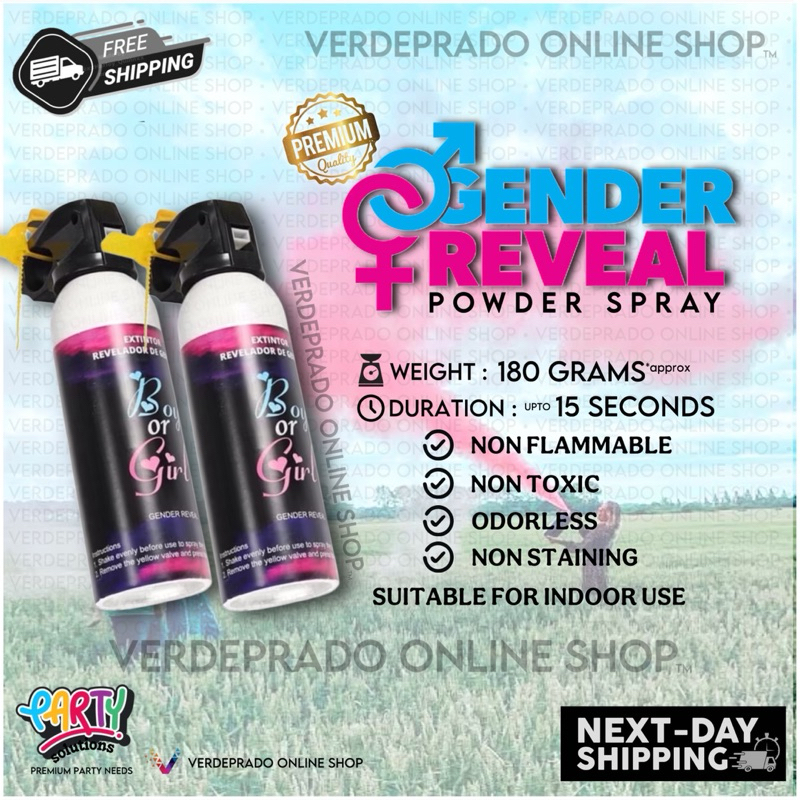[Original] 180 grams Gender Reveal Powder Color Smoke Spray Blaster ...