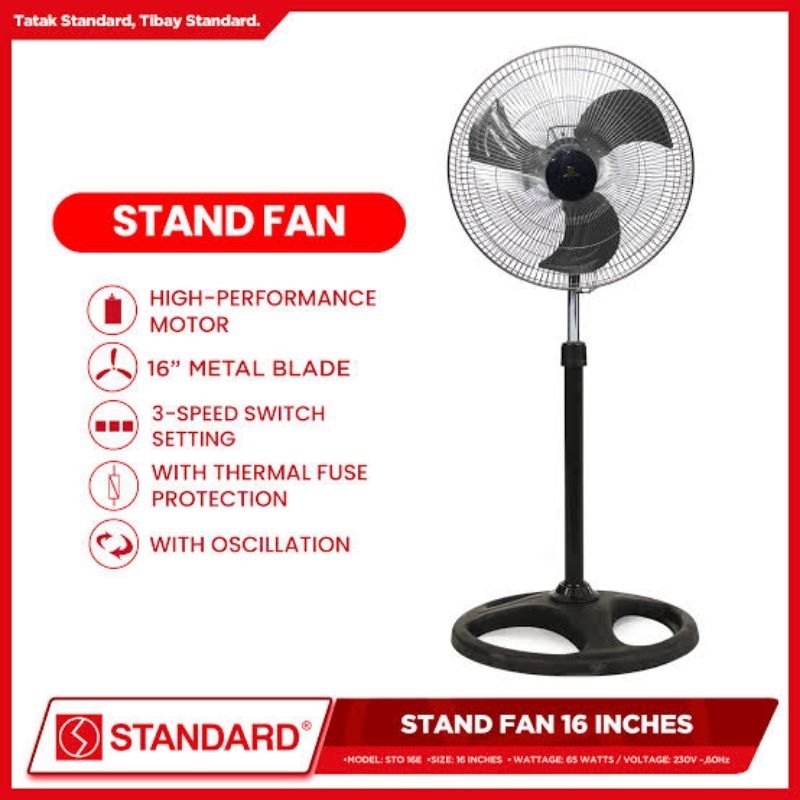 STANDARD Stand Fan Electric Fan 16 inches | Shopee Philippines