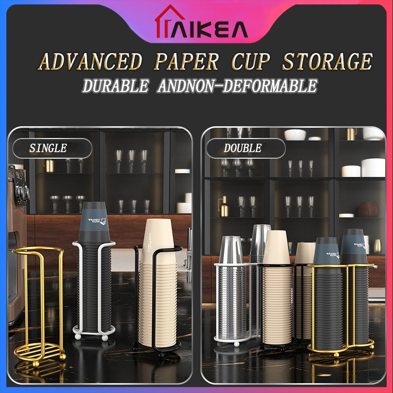 Paper cup holder metal disposable paper cups storage rack for home milk ...