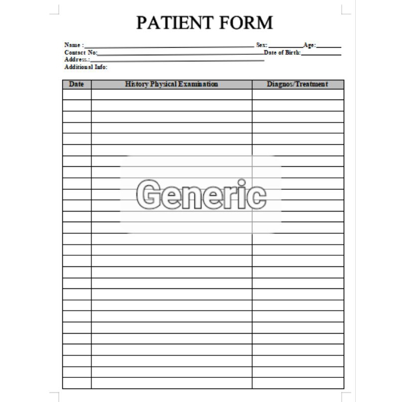 Patient Form/record Pad (Generic/customized) | Shopee Philippines
