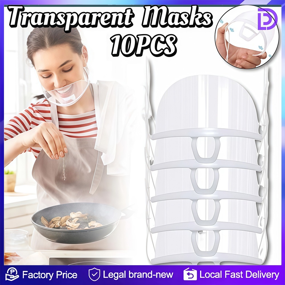 10PCS Kitchen Masks Chef Mask Transparent Face Mask Reusable ...