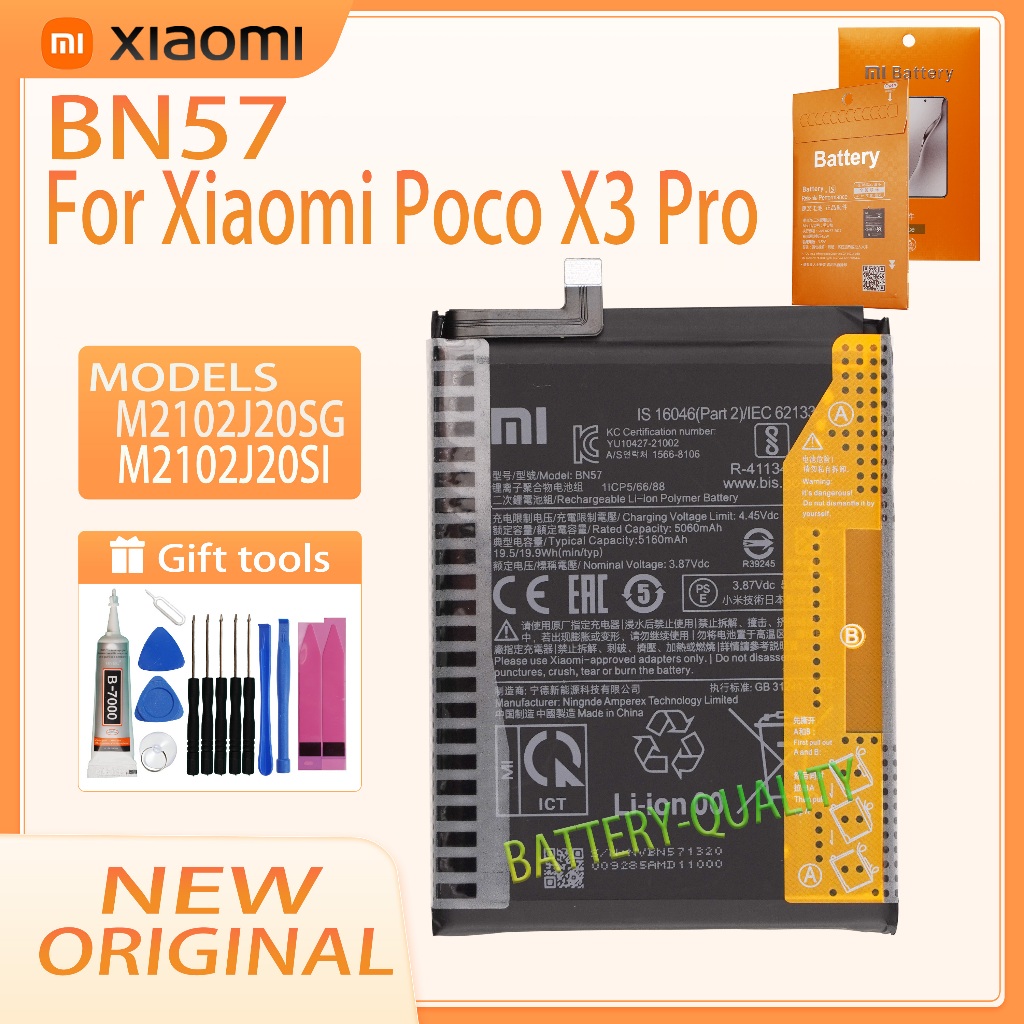 Original BN57 For Xiaomi Poco X3 Pro battery original Batteries+Free ...