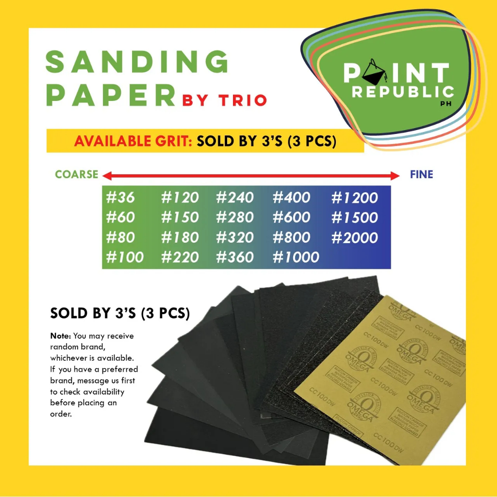 HIGH QUALITY SANDING PAPER - SOLD BY 3 PCS | Shopee Philippines