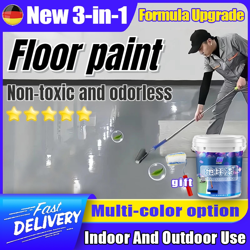 【Free brush】 3-In-1 Epoxy Resin Floor Paint 1000g Anti-cracking Wear ...