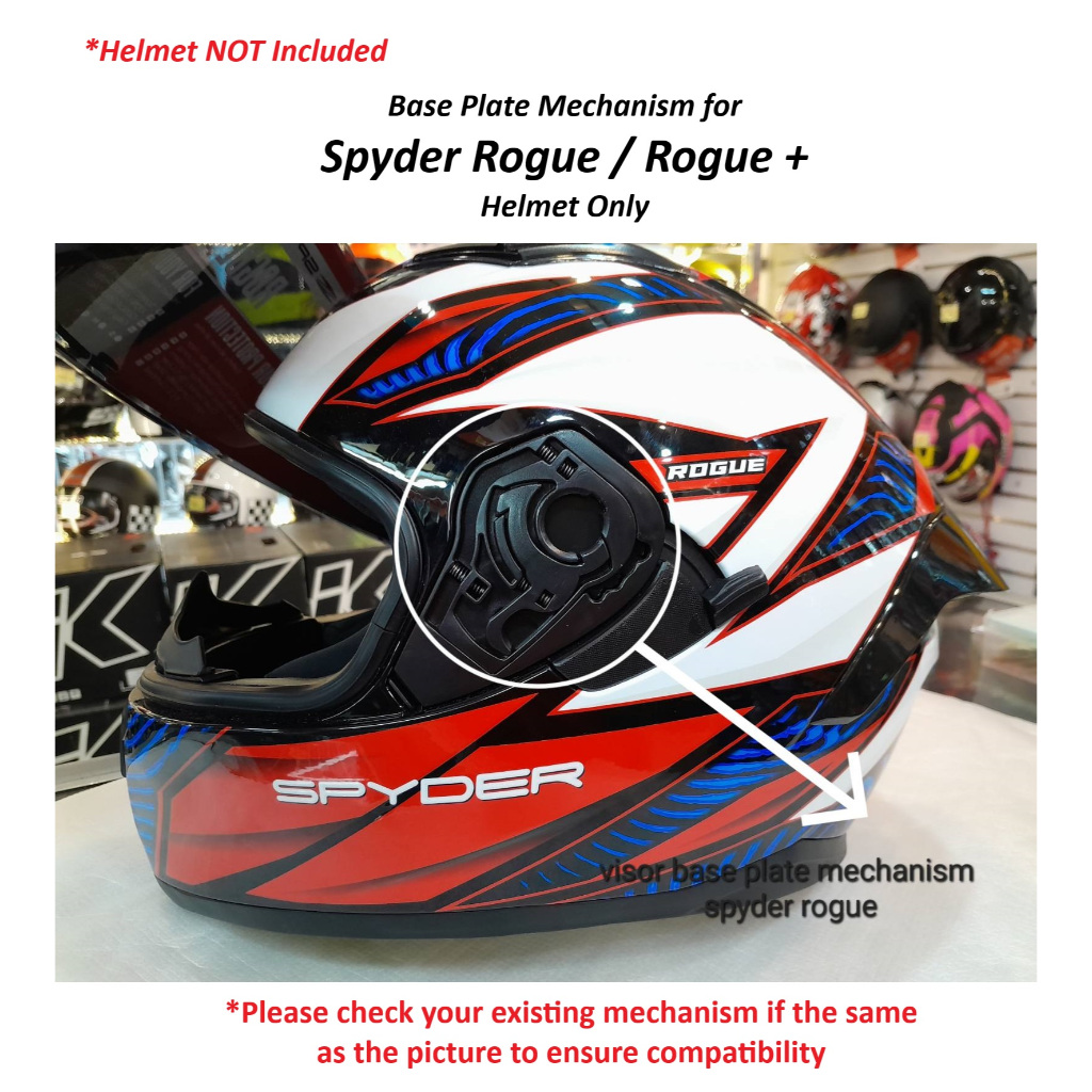 Spyder Rogue and Rogue+ Spare Visor Base Plate Mechanism FULL FACE ...