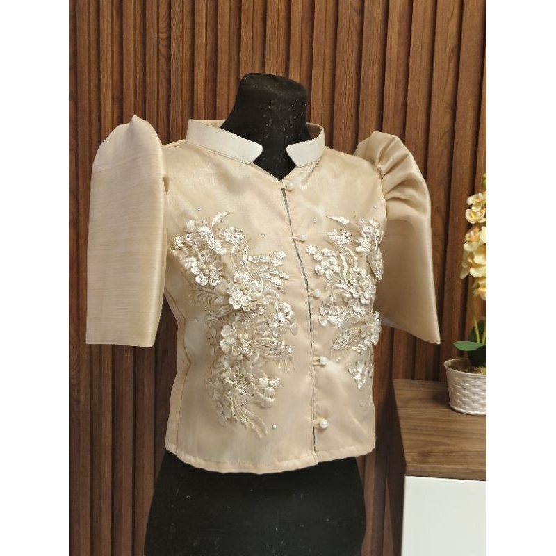 Modern Filipiniana Blouse with patches design | Shopee Philippines