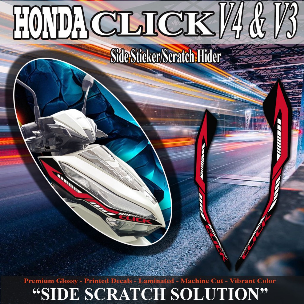 NEW SIDE STICKER TECH DESIGN FOR HONDA CLICK VERSION 4, AND VERSION 3 ...