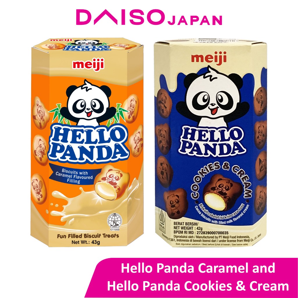 Daiso Meiji Hello Panda Biscuits Caramel and Cookies & Cream Bundle ...