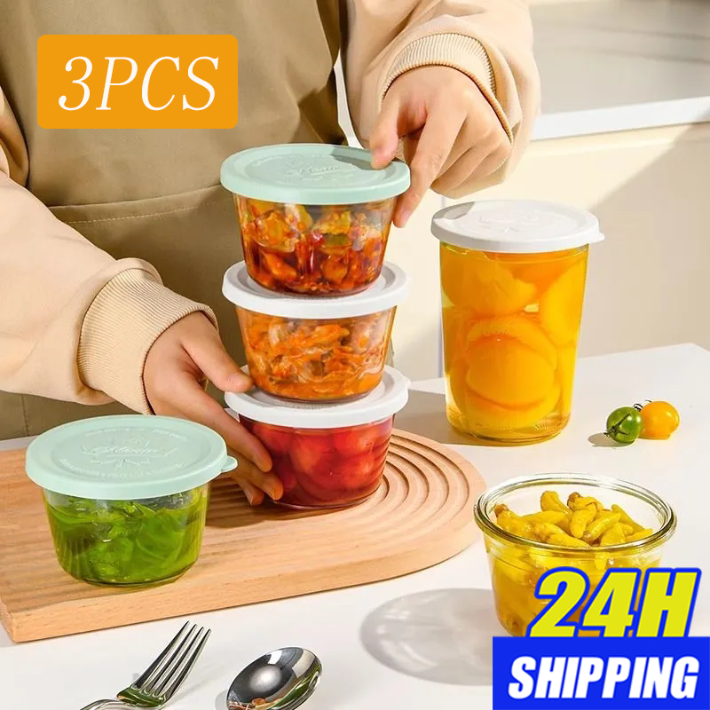 Glass jar with sealed lid, transparent glass storage jar sealed ...