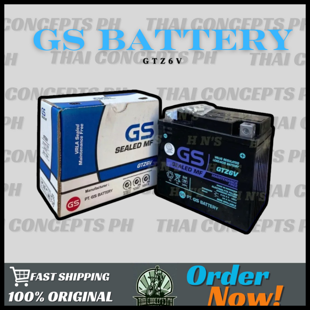 GS Battery GTZ6V Motorcycle Battery ( MAINTENANCE FREE ) | Shopee ...