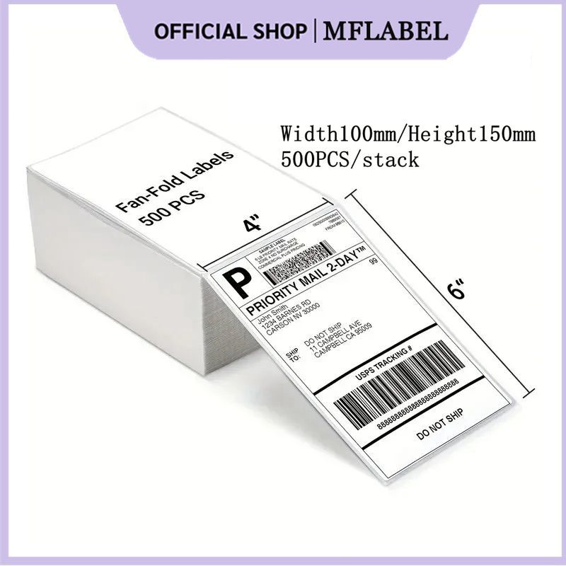 MFLABEL Waybill Sticker Thermal Paper A6 100x150 (500pcs/stack ...