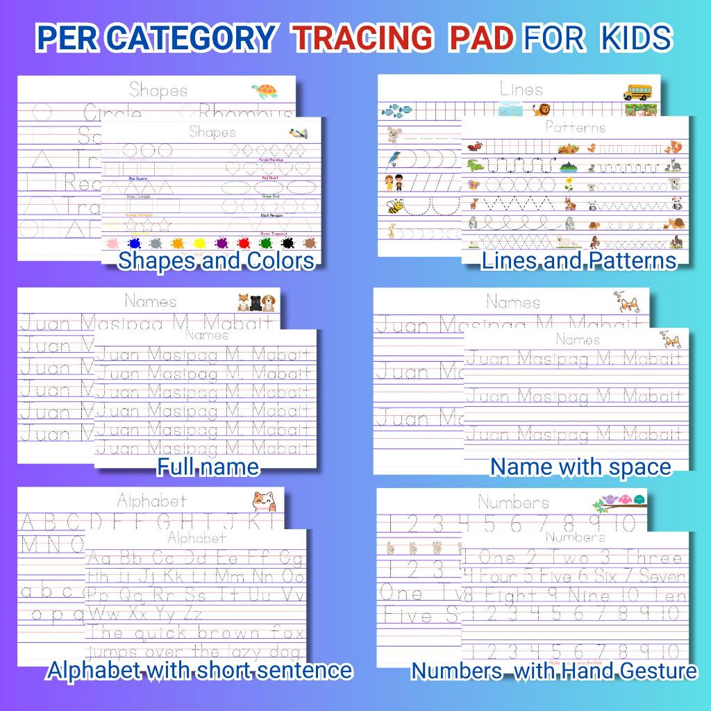 Customized Tracing Pads For Beginner Kids (Dotted) per pad kinder and ...