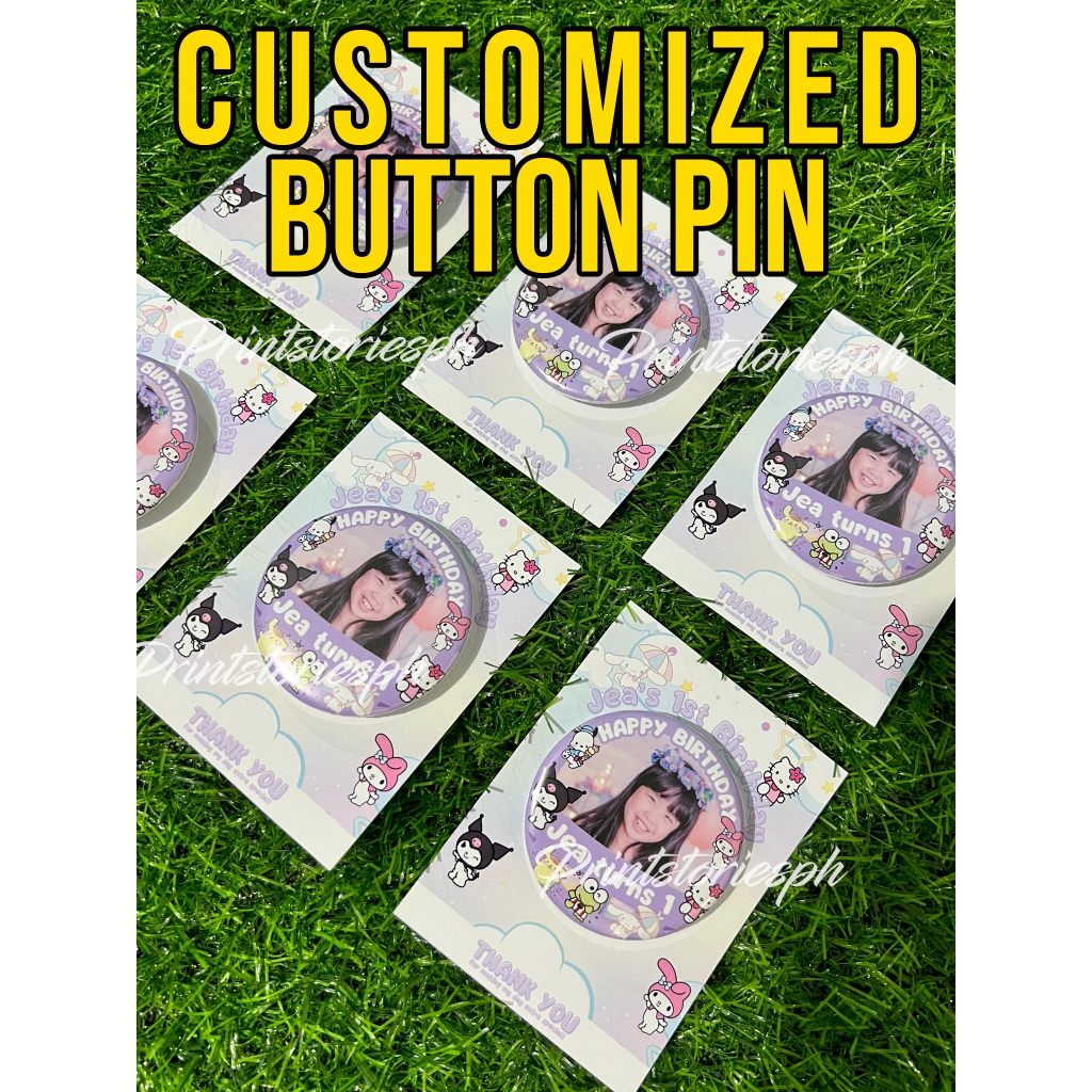Customized Button Pins for Birthday Souvenir, Company Logo, etc- Glossy ...