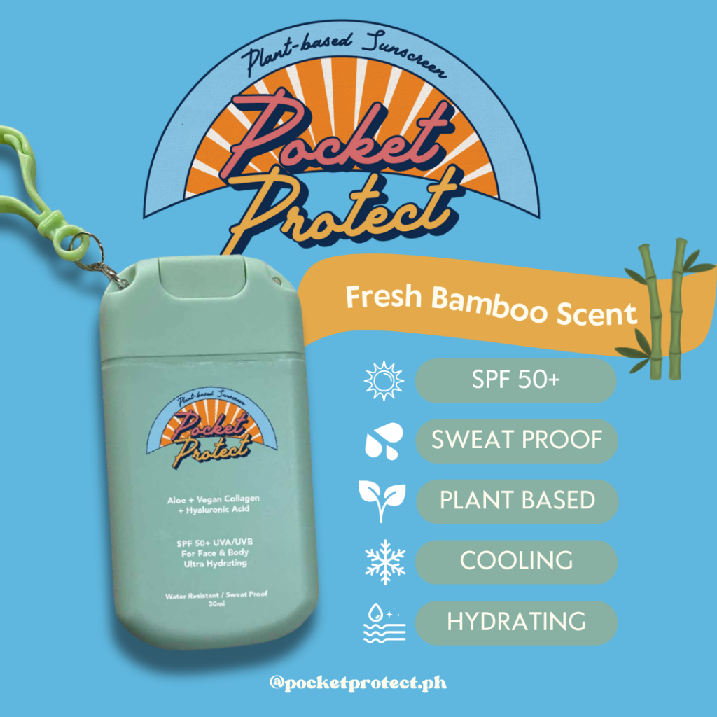 SPF 50 Pocket Protect Sunscreen Spray Fresh Bamboo Scent (Green ...