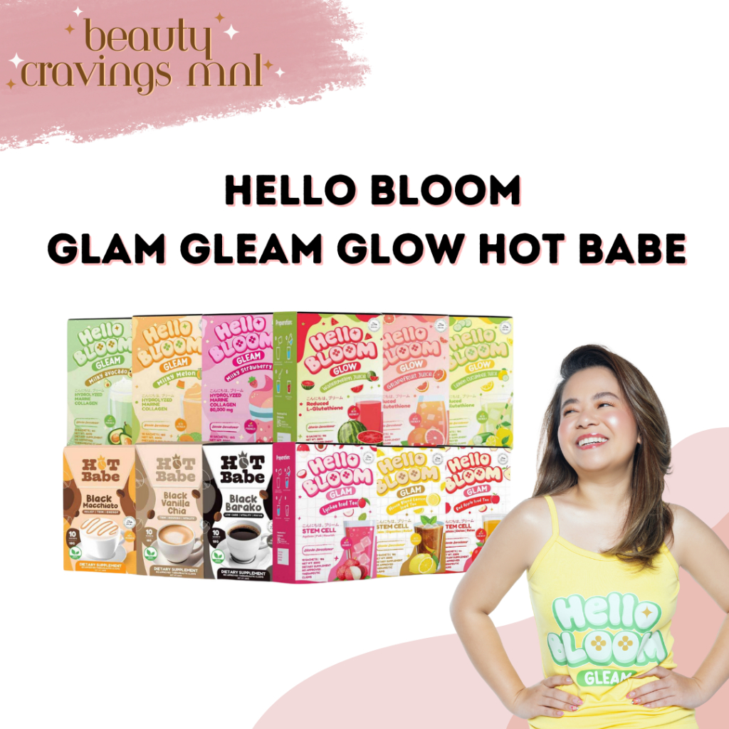 HELLO BLOOM GLAM GLEAM GLOW HOT BABE COLLAGEN AND GLUTATHIONE BY KIRAY CELIS | Shopee Philippines
