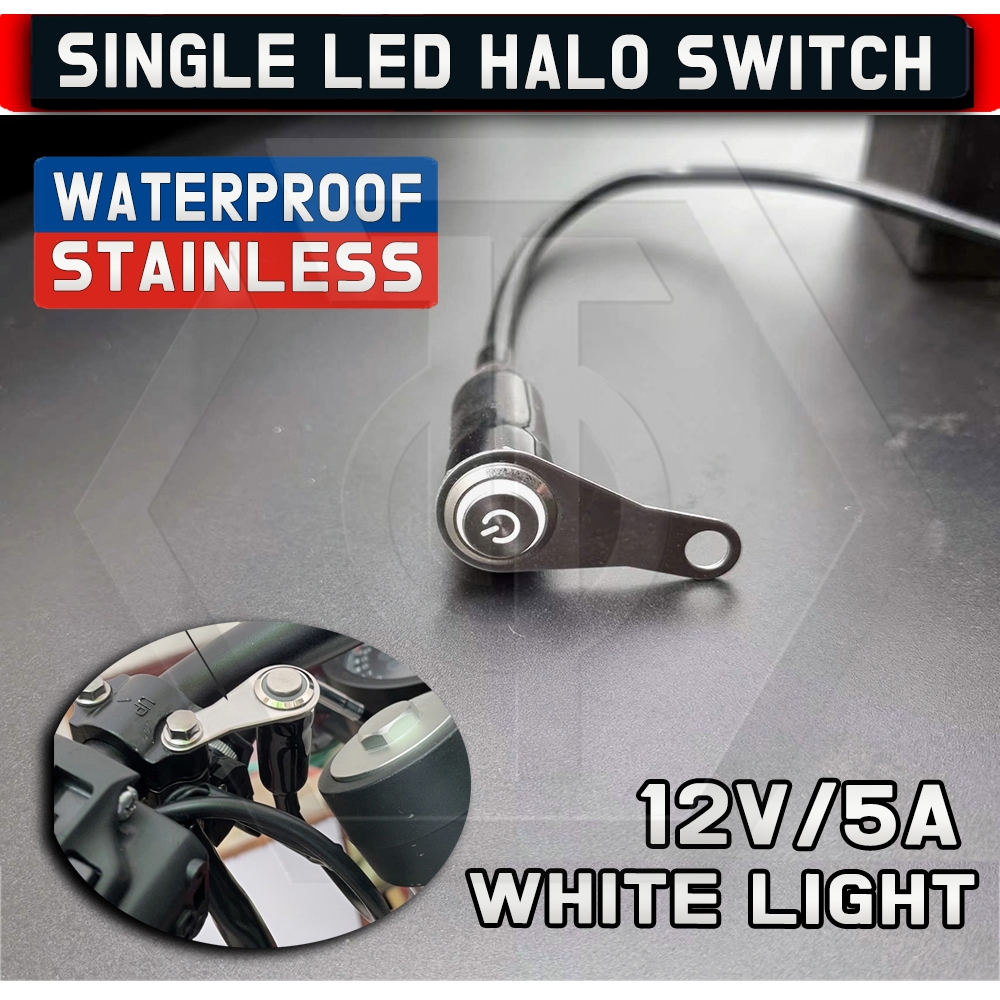 Takimoto Single LED Halo Switch Stainless Steel 12V/5A Waterproof ...