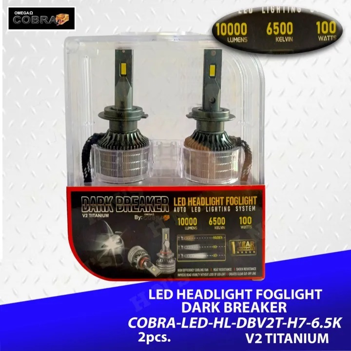 Cobra Dark Breaker LED ( H7 ) V2 Titanium for Headlight & Foglight (set ...